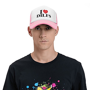 Trucker Hat Sports Baseball Cap Casual Adjustable Size Hip-Hop Unisex Pink