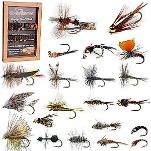 RoxStar Fly Shop Trophy Trout 24pk | Top Wet & Dry Flies for Trout. | Trout Flies Proven Nationwide to Catch Fish! | Tied in-House Never Outsourced! Fathers Day Gift Fly Fishing Gift