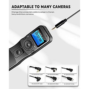 Digital Timer Remote Shutter Release Trigger Intervalometer for Canon EOS Rebel T6 T7 80D 70D 60D 60Da 77D T7i T6i T6s SL2 SL1 T5 T3 T5i T4i T3i T2i EOS R M6 M5 Cameras…