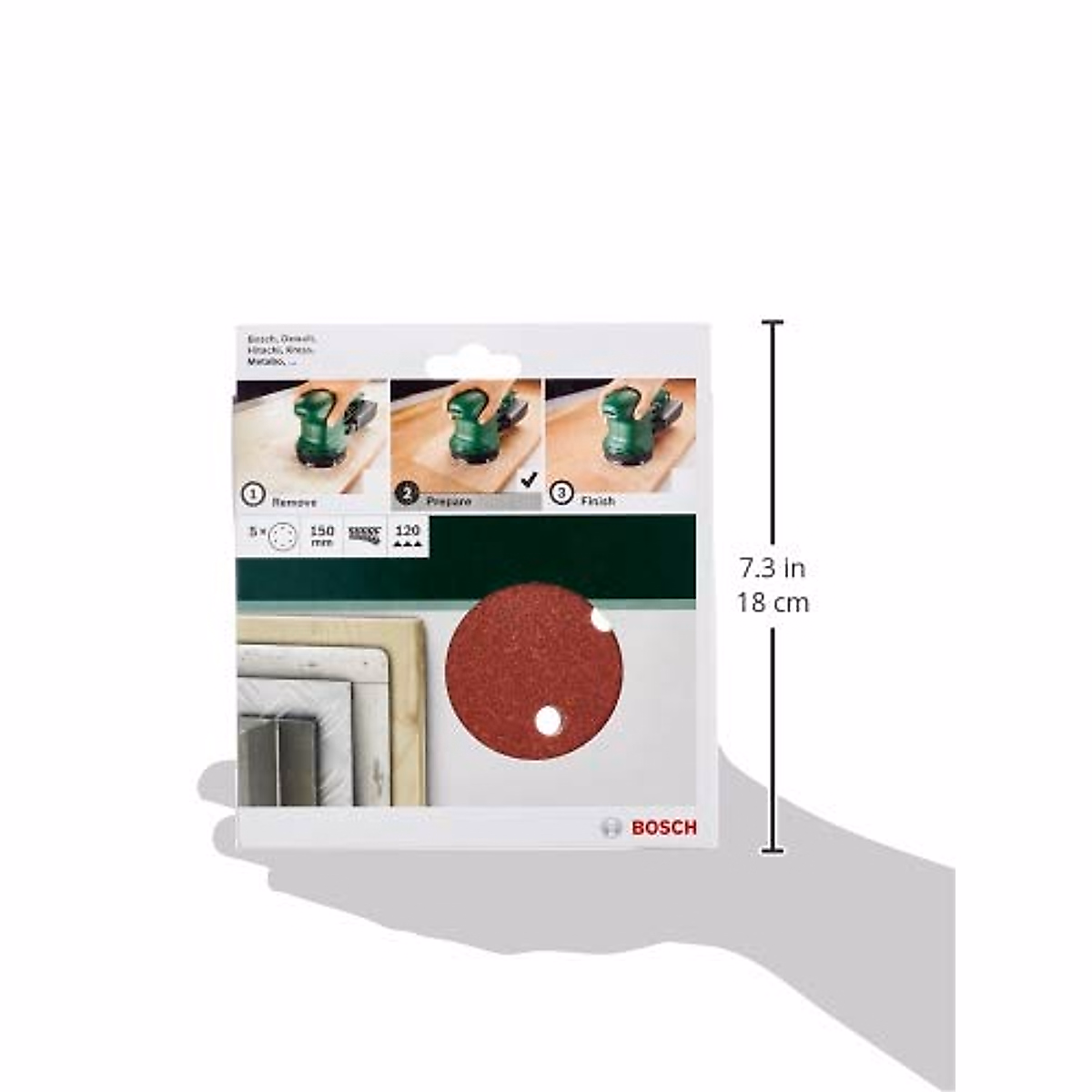 Bosch 2609256A32 Sanding Sheet Set for Random Orbit Sanders (5-Piece)