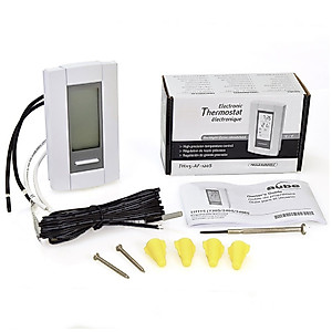 10 sqft Heated Floor Mat Kit, 120V Electric Radiant Floor Heating System for Tile and Stone with Floor Sensing Thermostat and Floor Sensor Aube TH115-AF-120S