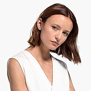 Swarovski Angelic Square Stud Earrings, with Pink and White Crystals and Rhodium Plated Setting, an Amazon Exclusive