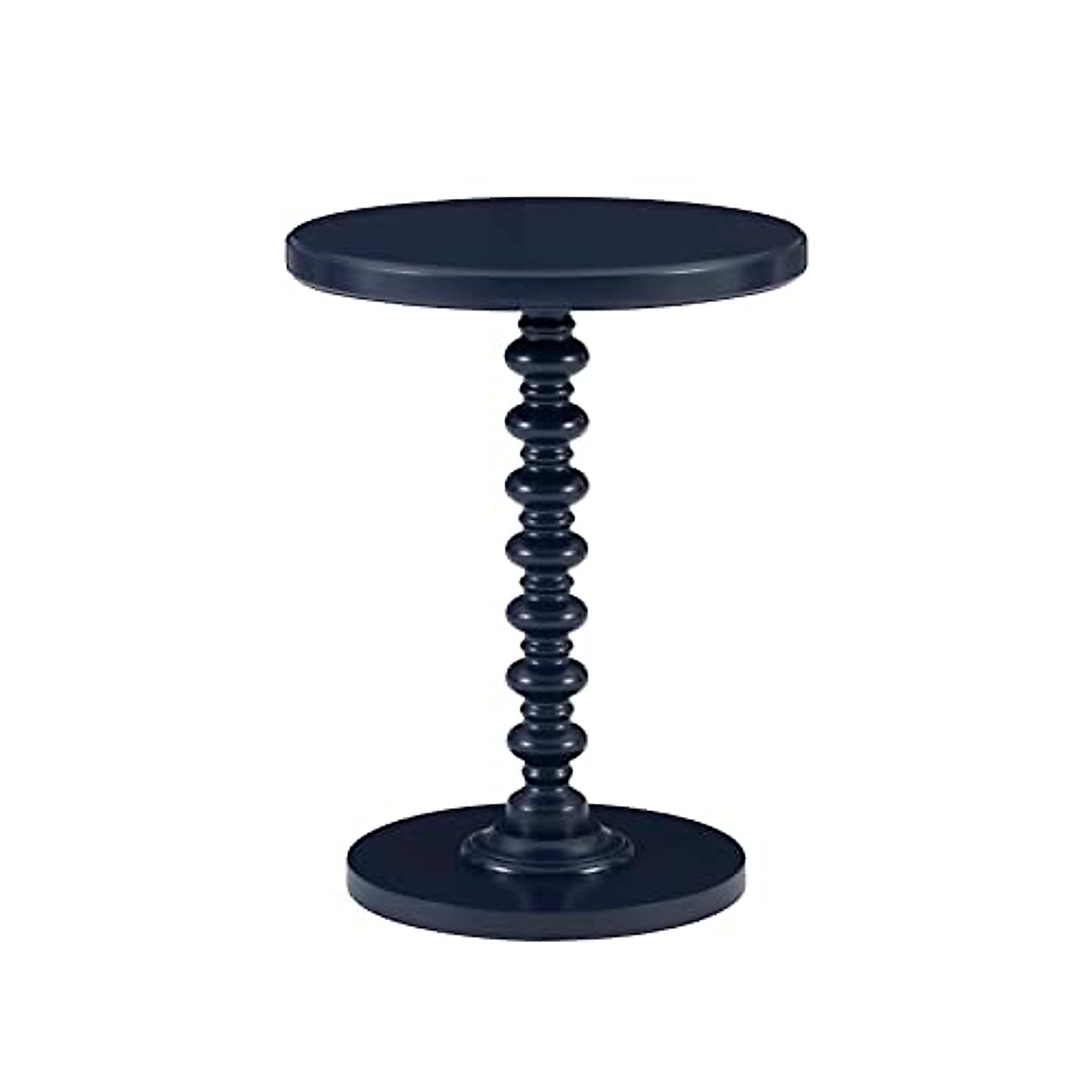 Powell Navy Blue Tarkin Round Turned Spindle Pedestal Side Accent Table