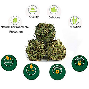 Rabbit Chew Ball Timothy Grass Grinding Small Animal Activity Play Chew Toys for Bunny Rabbits Hamster Guinea Pigs Gerbils