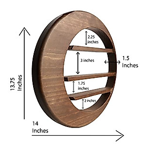 Hijnx Moon Premium Round Wall Shelf for Crystals Display - Essentials Storage Shelf - Solid Wood Craftsmanship Wall Art - Crescent Moon Shelf - Beautiful & Decorative for Your Beloved Ones., Brown