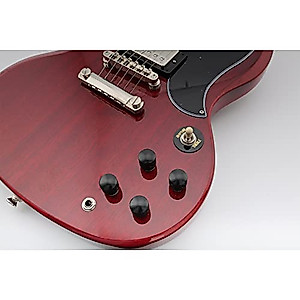 Musiclily Metric 6mm Metal Guitar Flat Top Dome Knobs Volume Tone Control Knobs for Fender Telecaster Tele Electric Guitar Precision Bass, Black(4 Pcs)