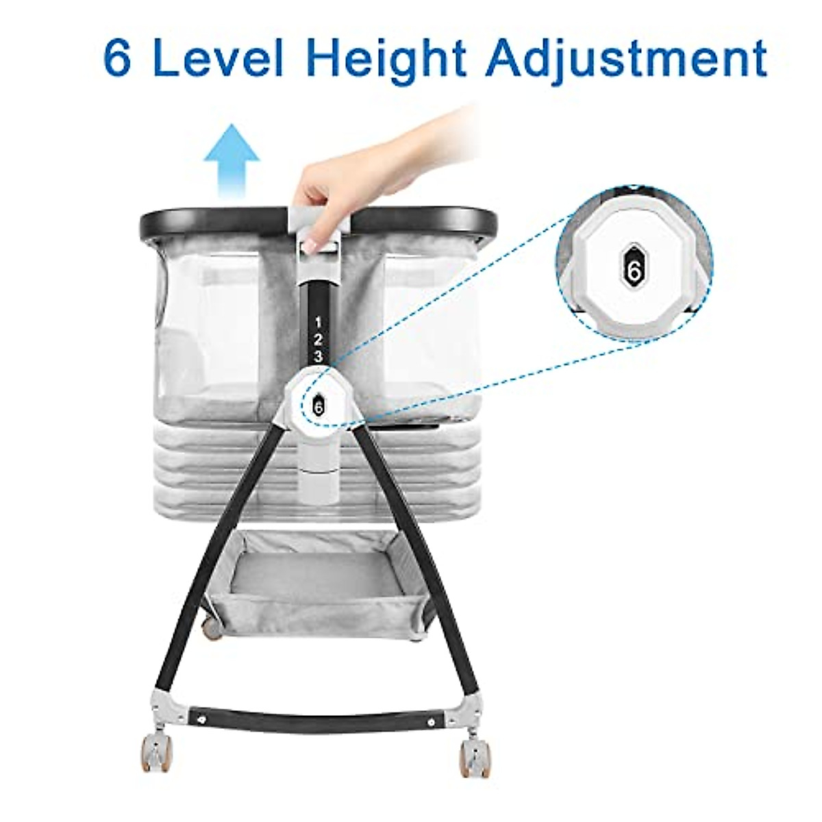 Fagoca Baby Bassinet Bedside Sleeper, Bedside Crib Easy Folding Portable Crib Bassinets for Baby/Infants