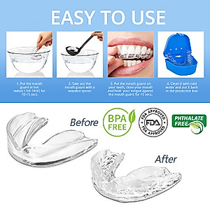 Wifamy Mouth Guard for Clenching Teeth at Night, Sport Athletic, Whitening Tray, Including 4 Regular and 2 Heavy Duty Guard