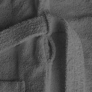 Superior Men's Traditional Premium Turkish Cotton Lightweight Long Bathrobe with Pockets- Large-X Large, Grey