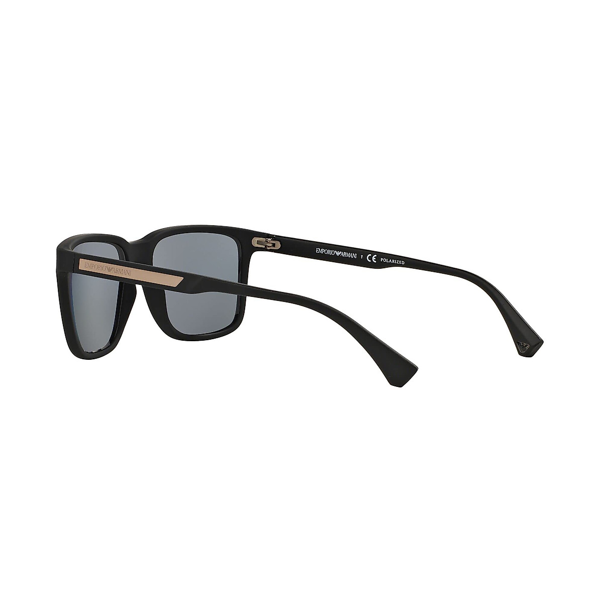 Emporio Armani Men's EA4047 Square Sunglasses, Rubber Black/Grey Polarized, 56 mm