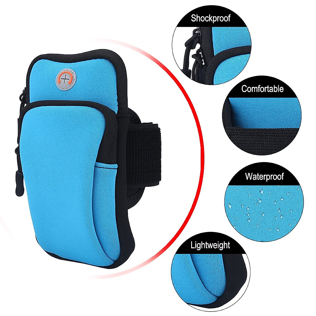 VGEBY Arm Pouch Outdoor Sport Running Jogging Exercise Armband Bag Wrist Pouch Phone Case Bag(Blue) Sports Bag Supplies