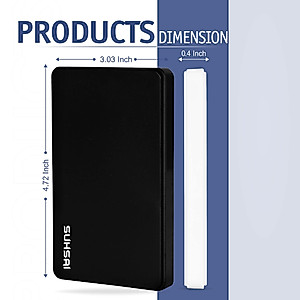 SUHSAI 500GB Portable External Hard Drive USB 2.0 Storage and Backup Drive, USB Hard Disk Drive, Memory Storage Expansion External HDD for Computer, Mac, Desktop (Black)