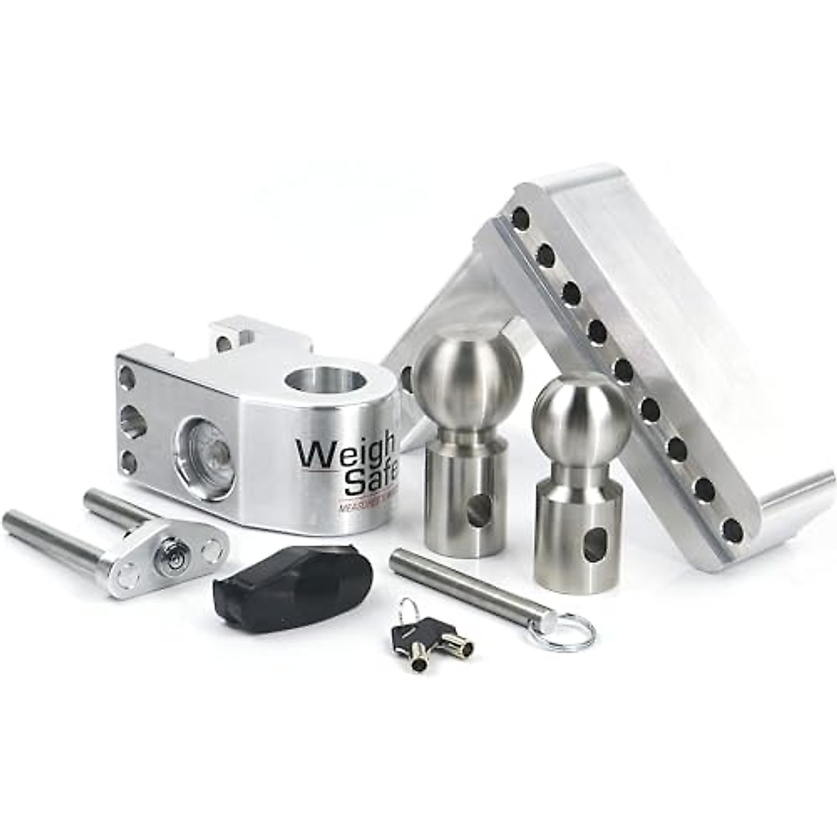 Adjustable Trailer Hitch, Adjustable Ball Mount, Truck Ball Hitch, Aluminum Trailer Tow Hitch w/Built in Scale for Anti Sway, 12,500 lbs GTW - Weigh Safe