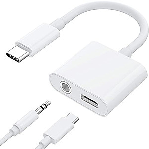 zoho, 2 in 1 USB C to 3.5mm Headphone Jack Adapter PD 60W Charger and Aux Audio Splitter Adapter Compatible with Samsung Note 2010S20, Google Pixel 44 XL33 XL and More
