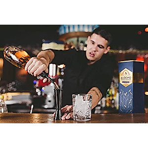 ALOONO 11-Piece Black Boston Cocktail Shaker Set Bartender Kit | Drink Mixer Bar Set | Cocktail Set Bar Accessories: Martini Shaker, Strainer, Jigger, Muddler, Spoon, & More