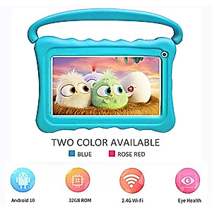 Tablet for Kids 7 inch Kids Tablet 32GB Android 10 Tablet with WiFi Dual Camera Child’s Edition Tablet with Shockproof Case Parental Control Bluetooth Google Play YouTube for Boys Girls Ages 3-14 Blue
