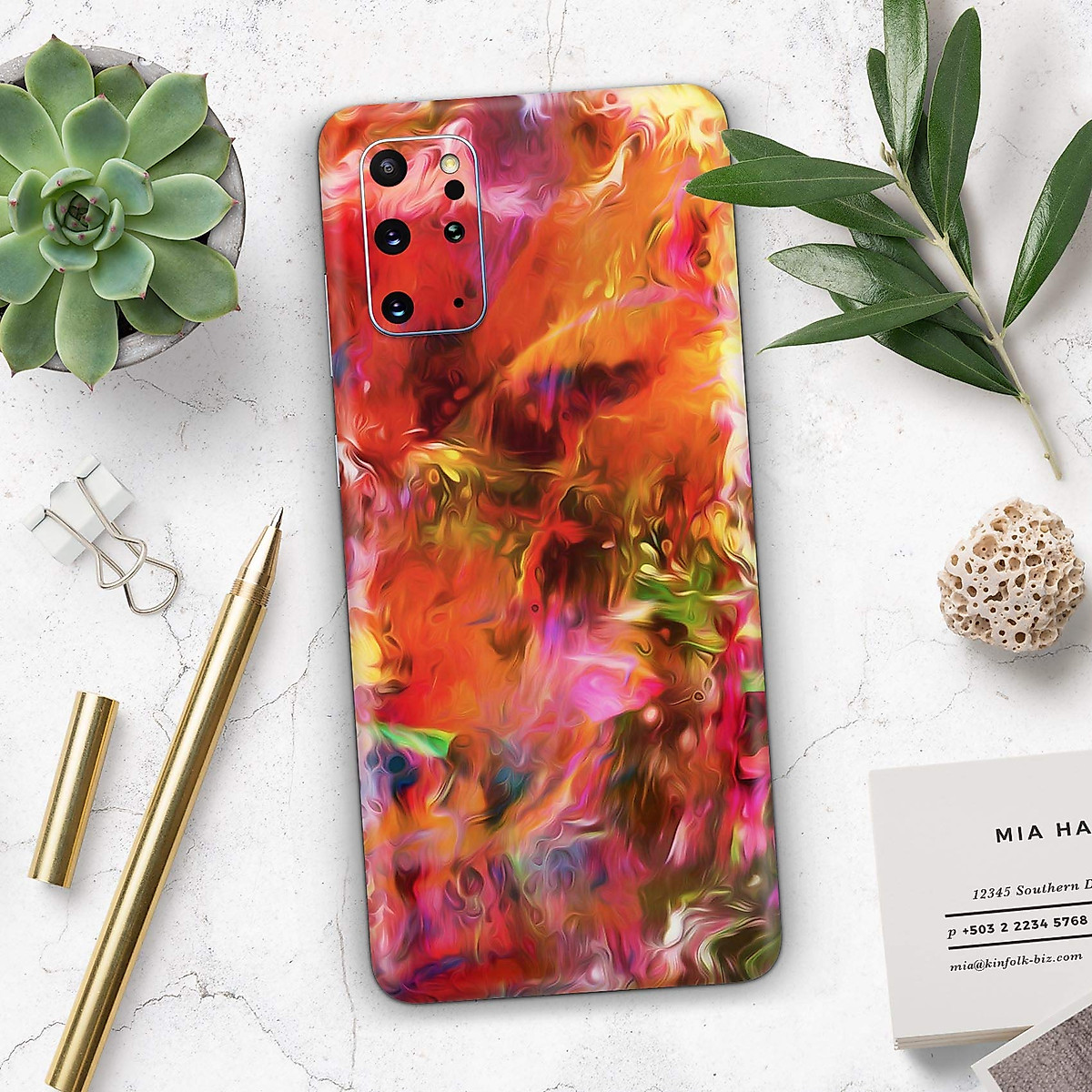 DesignSkinz Blurred Abstract Flow V2 Protective Vinyl Decal Wrap Skin Cover Compatible with The Samsung Galaxy S20 (Screen Trim & Back Glass Skin)