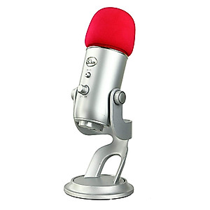 Foam Microphone Windscreen- Aedor Quality Sponge Mic Cover as a pop filter for Blue Yeti, Yeti Pro Condenser Microphones(Red)