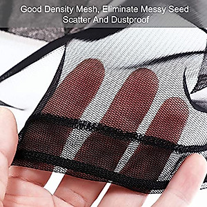 POPETPOP Mesh Birds Cage Seed Catcher + Universal Washable Bird Cage Cover (Black)