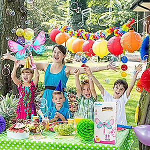 Sitodier Bubble Machine for Kids | Butterfly Bubbles Wand Blower for Toddlers 1000+ Bubbles per Minute | Outdoor Indoor Bubbles Blowing Toys Birthday Gift for Girls Bubble Solution Included