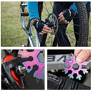 18-in-1 Snowflake Multi-Tool Screwdriver, Stainless Steel 18-1 Multitool Snow Tool (Multicolor)