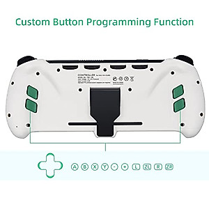 Mcbazel Switch Controller Grip for Handheld Mode, Ergonomic Controller for Switch/ Switch OLED with 6-Axis Gyro, Mapping, Vibration - Green & Blue