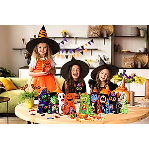 Halloween Treat Boxes Bulk-54pcs Halloween Goodies Candy Boxes with Window, Halloween Party Favors Candy Boxes Pack, Trick or Treat Cookies Box Gift Bags Set, Non-candy Treat Gift Boxes Bulk 9 Designs