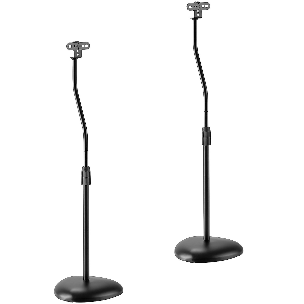 Mount-It! Universal Speaker Stands, Adjustable Height 30 to 40.8 Inches, Surround Sound Speaker Stands for Satellite and Bookshelf Speakers, Heavy-Duty Construction, Supports 10 lbs Each (1 Pair)