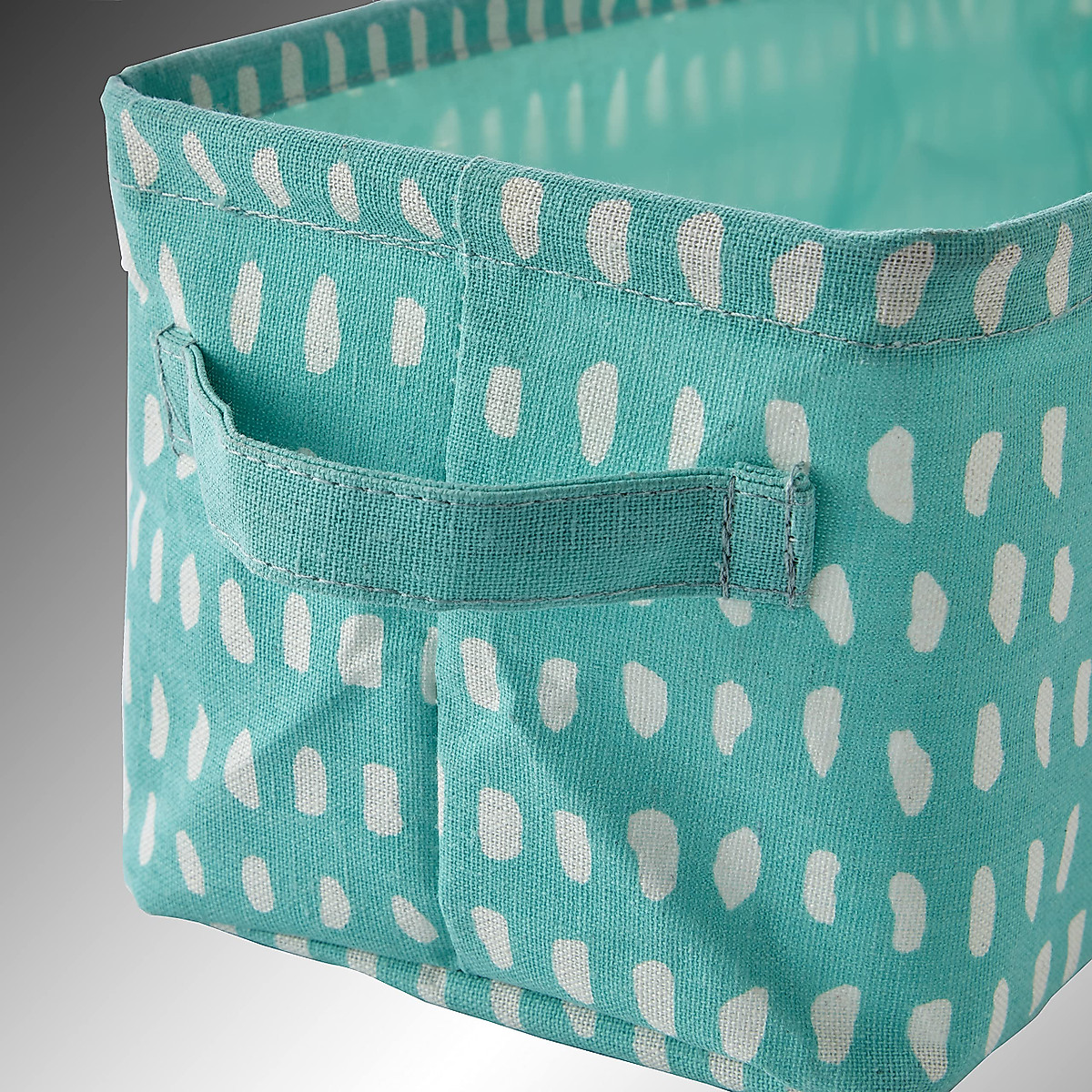 SKL Home by Saturday Knight Ltd. Dotty Waves Collapsible Storage Bin,Aqua