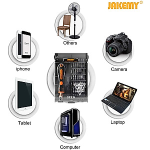 JAKEMY 39 in 1 Screwdriver Set Precision Repair Tool Kit with 36 Magnetic Driver Bits Screwdriver Kit for iphone 11/X/8/7 Plus Cell Phone Macbook Laptop PC Black