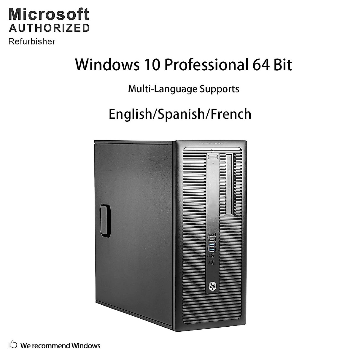HP EliteDesk 800 G2 6th Gen Tower Business Desktop Computer, Intel Core i5 6500 up to 3.6GHz, 16G DDR4, 120G SSD + 2T, WiFi, USB 3.0, VGA, DP, Win 10 Pro 64-Bit Supports EN/ES/FR(CI5)(Renewed)