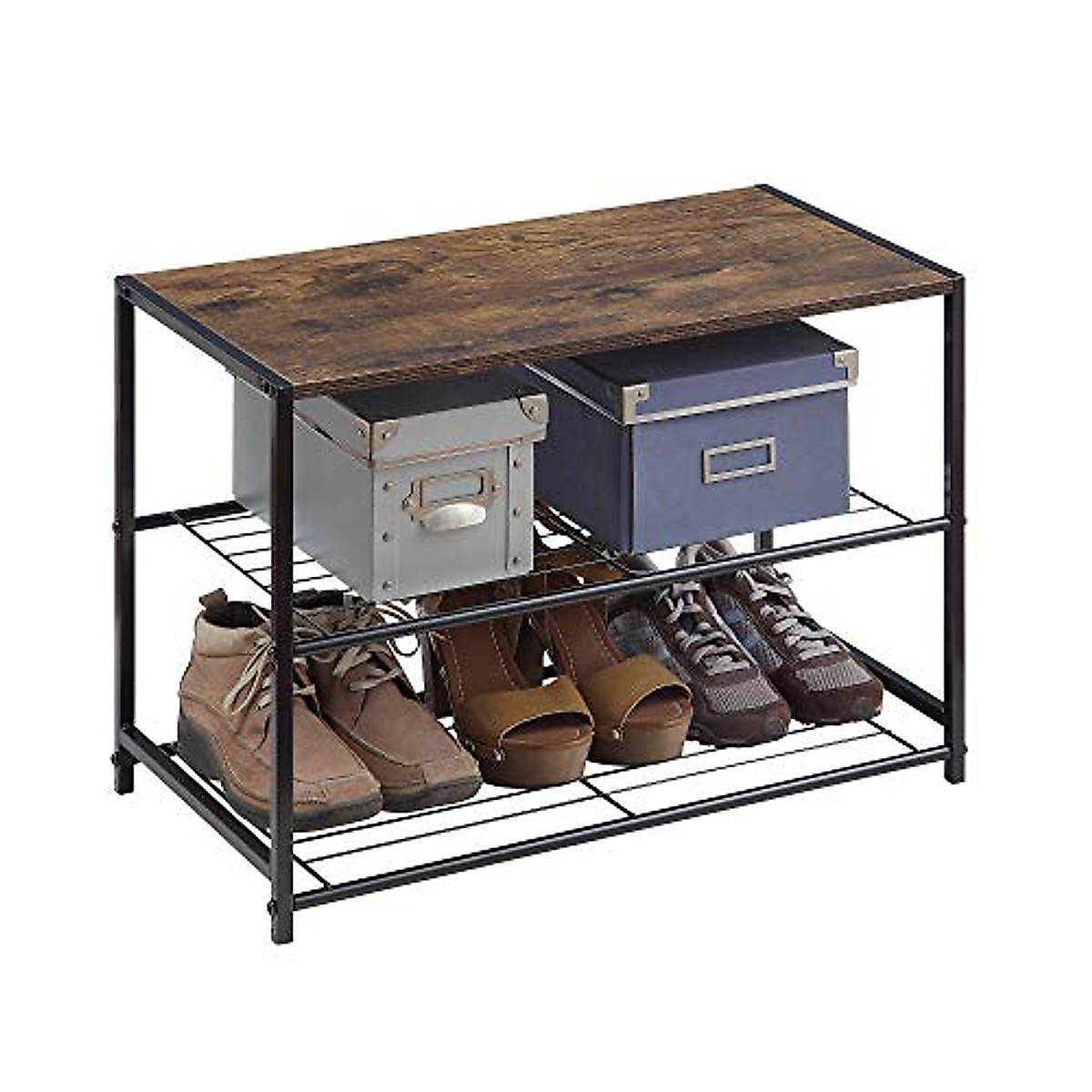 HOMEFORT 4-Tier Shoe Rack All Metal 3-Tier Shoe Rack