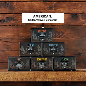 Live Bearded: All-Natural Bar Soap For Men, 3-Pack of 3 5 oz. Bars, Made in the USA - Exfoliates, Moisturizes - Bamboo, Charcoal, Pumice, Coconut, Avocado, and Argan Oils - American Scent