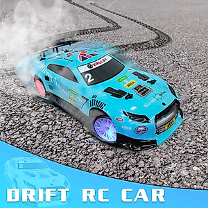 VOLANTEXRC RACENT RC Drift Car - 1:14 Scale 4WD 15MPH Fasr Remote Control Toy with Drifting & Racing Tires, 2 Rechargeable Batteries, Gifts for Boys Kids Adults (Blue)