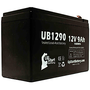 Replacement for Tripp Lite OMNIVS800 Battery - Replacement UB1290 Universal Sealed Lead Acid Battery (12V, 9Ah, 9000mAh, F1 Terminal, AGM, SLA) - Includes Two F1 to F2 Terminal Adapters