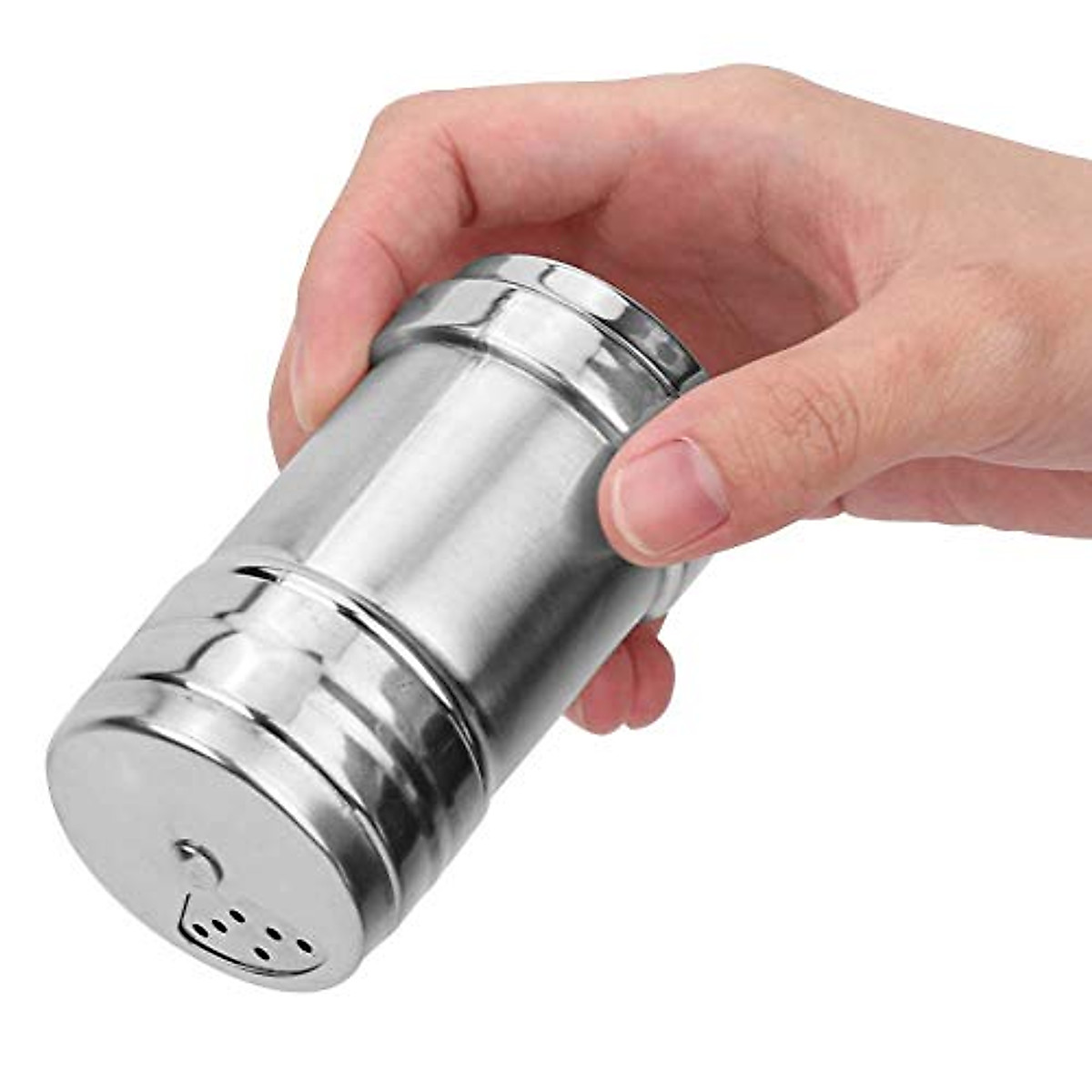 Stainless Steel Salt and Pepper Shakers - Spice Dispenser for Seasonings, Kitchen Gadget with Adjustable Pour Holes (samll)