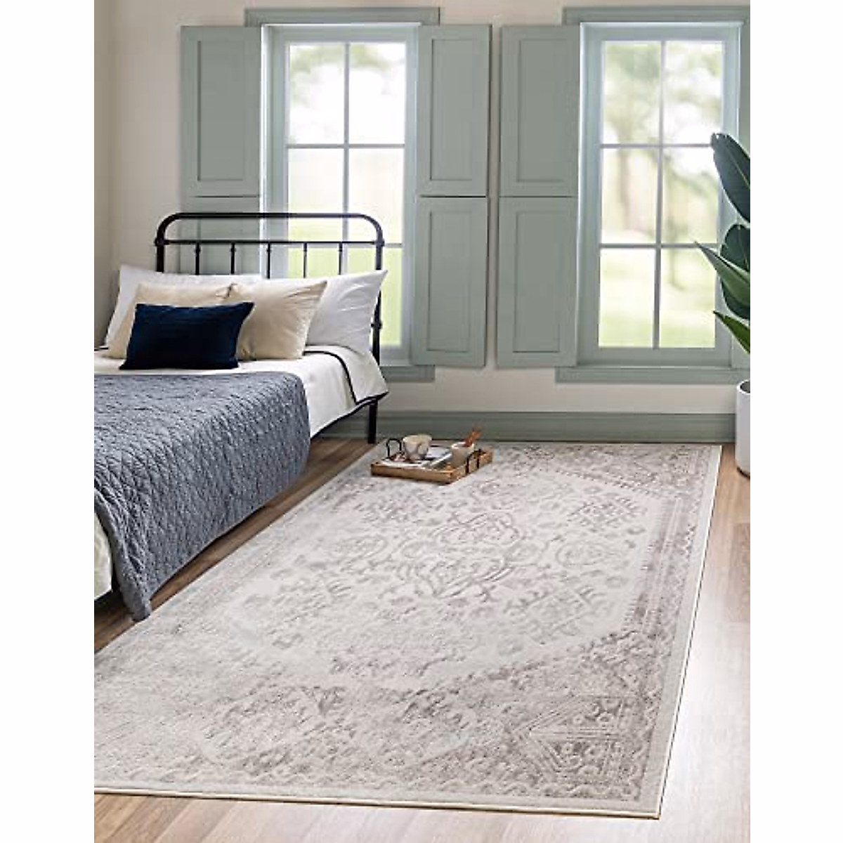 Unique Loom Oxford Collection Area Rug - Radcliffe (9' x 12' Rectangle, Cream/ Ivory)