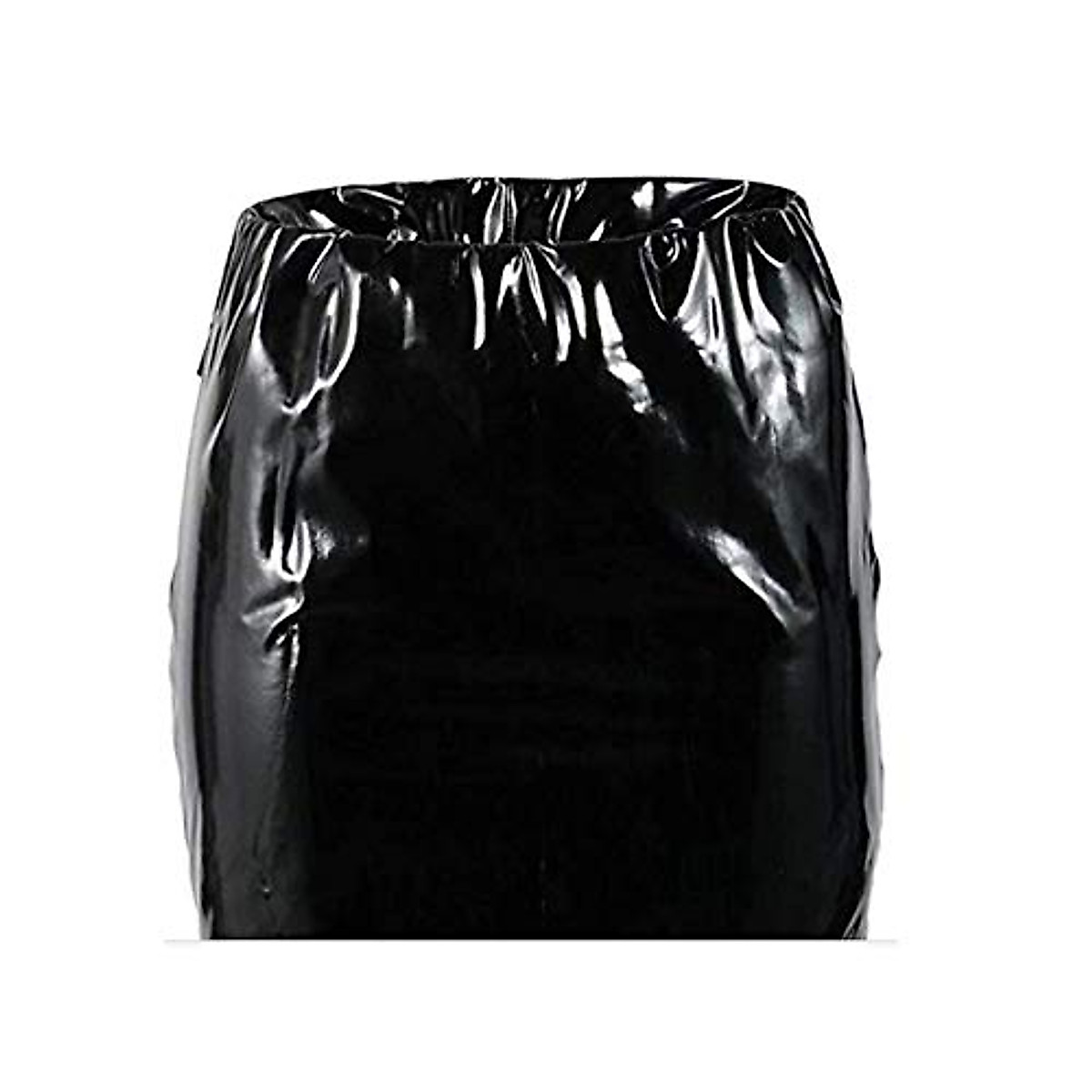 Springcmy Women Neon Leather Bodycon Mini Skirt Skirts Sexy Shiny Liquid Metallic Wet Look Latex Skirt