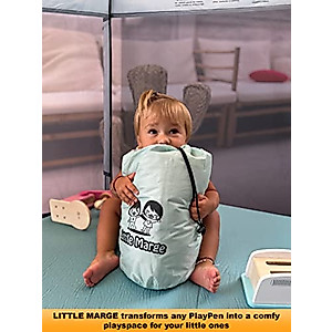 PRAVELO Hexagon Baby Playpen Mat – 59 Inch Wide Self-Inflating Play Pad Compatible with Pop N Go Playpen – Comfortable and Portable Pad for Babies Toddlers (Blue)