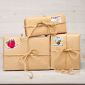 Fragile Please Handle with Care Stickers,Thank You Stickers,Handmade Stickers,Small Shop Stickers,Envelopes Stickers for Small Business, Online Retailers,Handmade Goods,500 Labels Per Roll