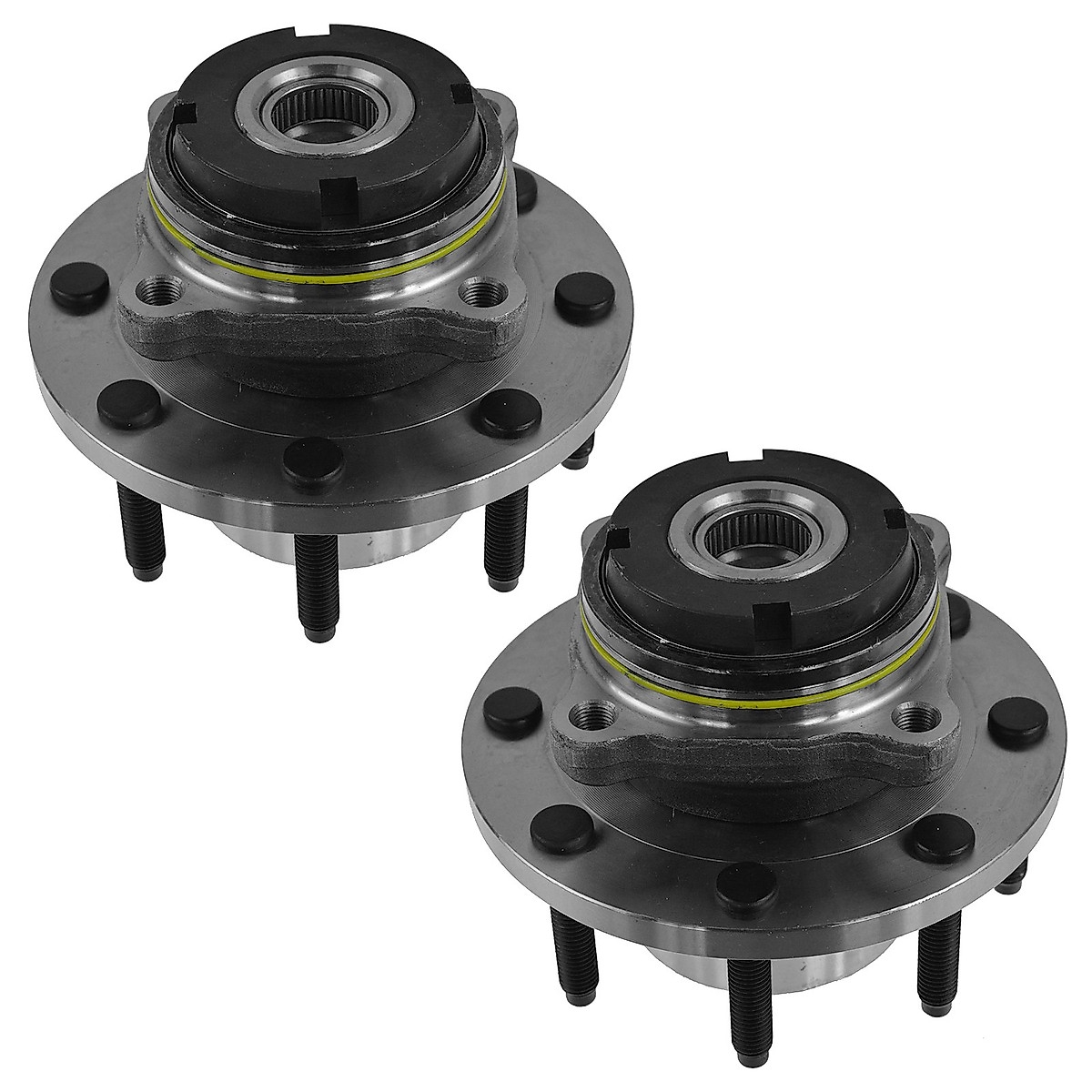 TRQ Front Wheel Hub Bearings Assembly Set Compatible with 1999-2001 Ford F-250 Super Duty F-350 Super Duty