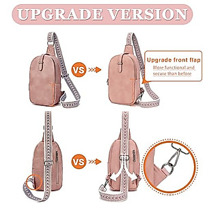 Love Deliver Crossbody Bags for Women Daypack Sling Bag Leather Chest Bag for Traveling With a Pendant