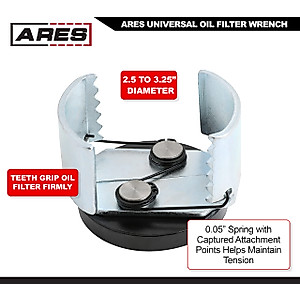 ARES 56028 - Universal Oil Filter Wrench - 3/8-Inch Drive - Removes 2.5 to 3.25-inch Diameter Spin-On Style Oil Filters
