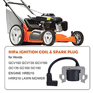 Honda GCV160 Ignition Coil for Honda GCV135 GCV190 GSV160 GSV190 GC135 GC160 GC190 GC160A GC160LA GC190A GC190LA Engine HRB216 HRR216 HRS216 Lawn Mower 30500-ZL8-014 30500-ZL8-004 30500-Z0J-003