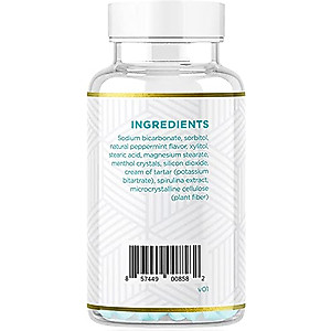 Active Wow Natural Mouthwash Tablets - Chewable Mouth Wash, Breath Freshening Tablets, Fluoride-Free, Alcohol-Free, Vegan, Sugar-Free, Mint Flavor - 1 Pack, 60 Tablets
