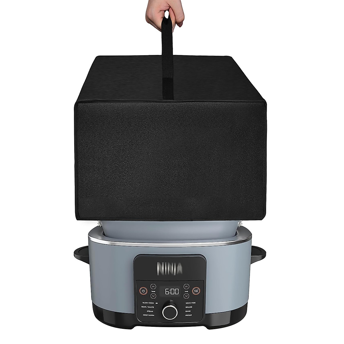 Cooker Dust Cover Heavy Duty Waterproof and Dustproof Multi-Purpose Cooker Cover Compatible with Ninja MC1001 Foodi Possible Cooker PRO 8.5-Quart Slow Cooker Oven Safe Black,19.3"Dx15"Wx9.8"H (Black)