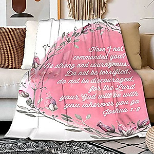 Bible Verse Joshua 1 9 Throw Blanket with Inspirational Thoughts and Prayers Religious Soft Christian Throw Blanket Inspirational Blankets and Throws Caring Gift for Men & Women