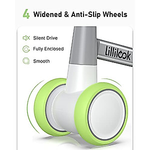 Lillilook Baby Balance Bike for Toddlers 1-3 Years Old, Riding Toys with 4 Wheels for Chilren Age 2, No Pedal Anti-Drop Baby Walker Bicycle, Kids First Bike Birthday Gift, for Boys Girls