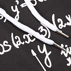 Cool Hoodies for Men, Thenlian Mens Autumn Winter 3D Math Formula Printing Long Sleeve Sweatershirt Top Blouse(Black, XL)