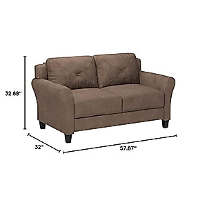 Lifestyle Solutions Grayson Love Seats, 57.87" x 32" x 32.68", Brown